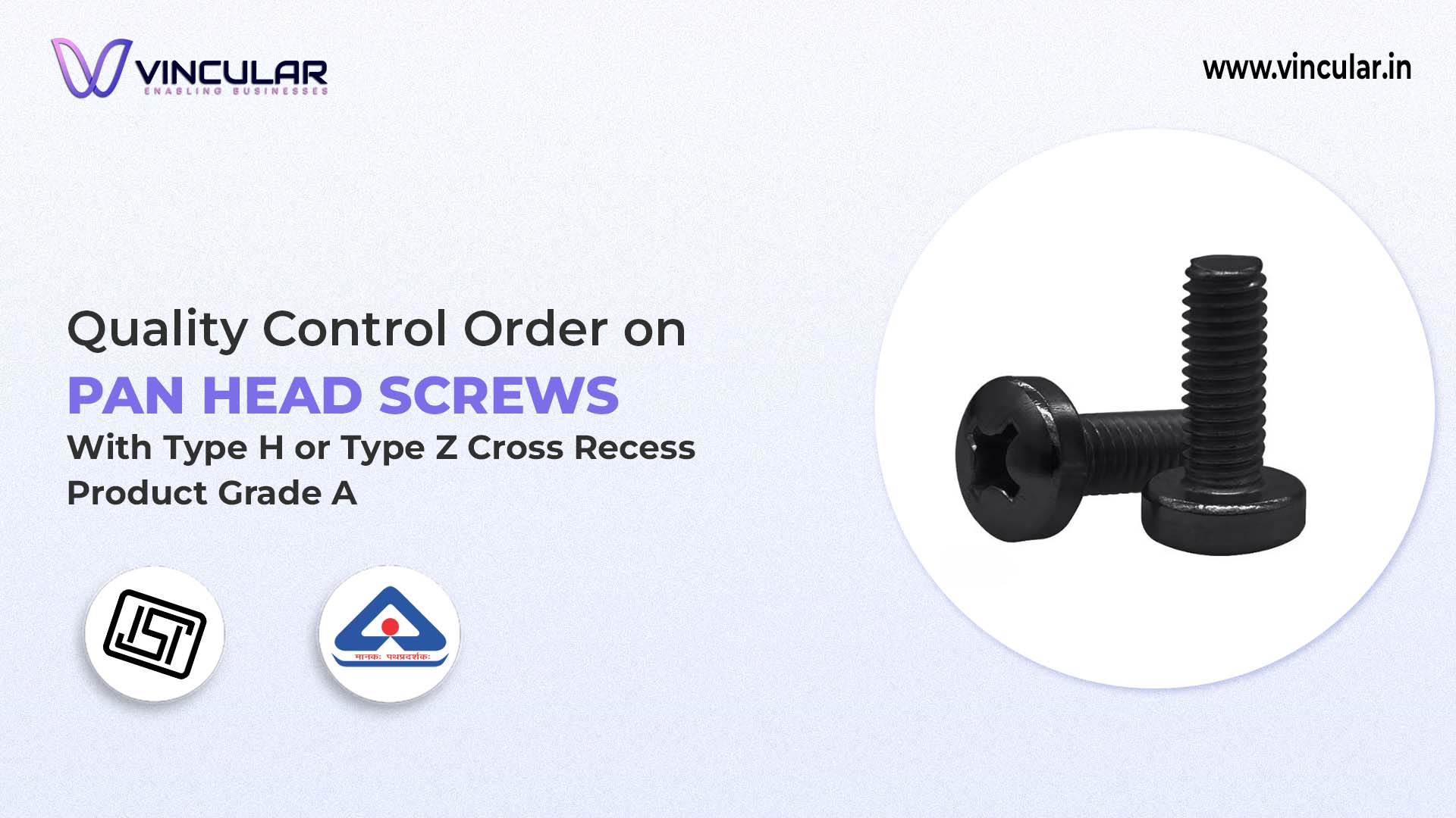 BIS Certificate: Pan Head Screws with Type H/Z Cross Recess | Vincular